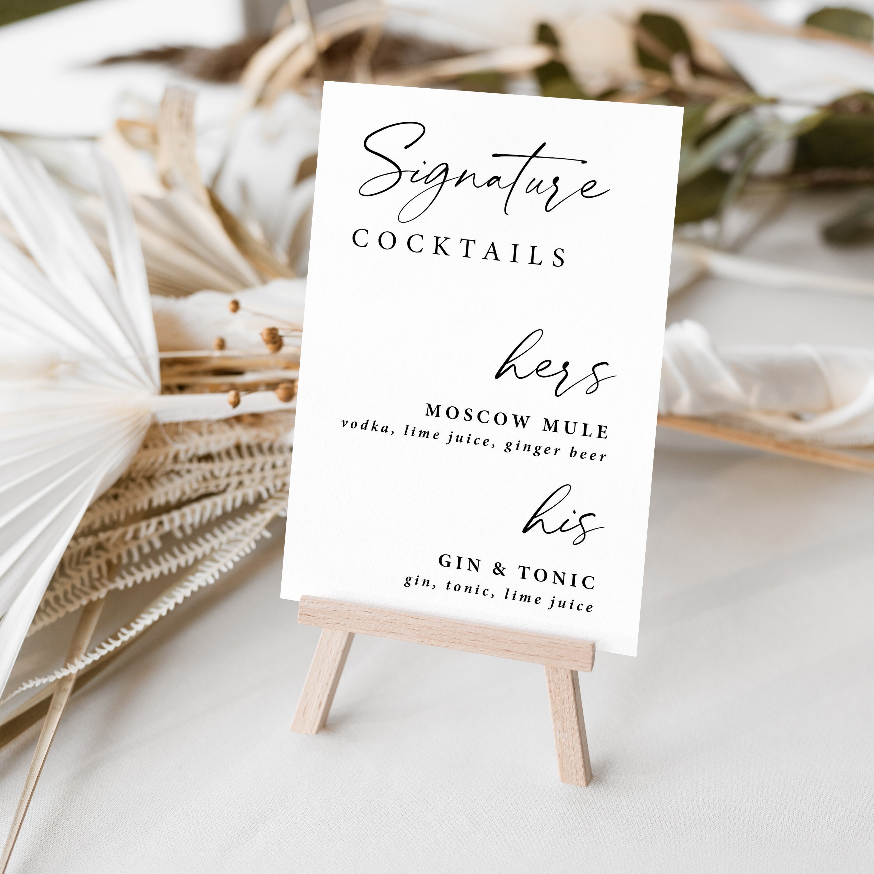 Signature Cocktail Sign PRINTED Signature Drink Sign | Etsy