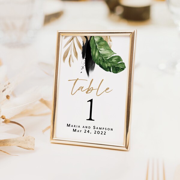 Table Numbers Wedding Tropical - Etsy