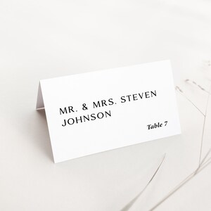 Simple Place Cards With 2 Names Printed, Place Cards With Names, Simple ...