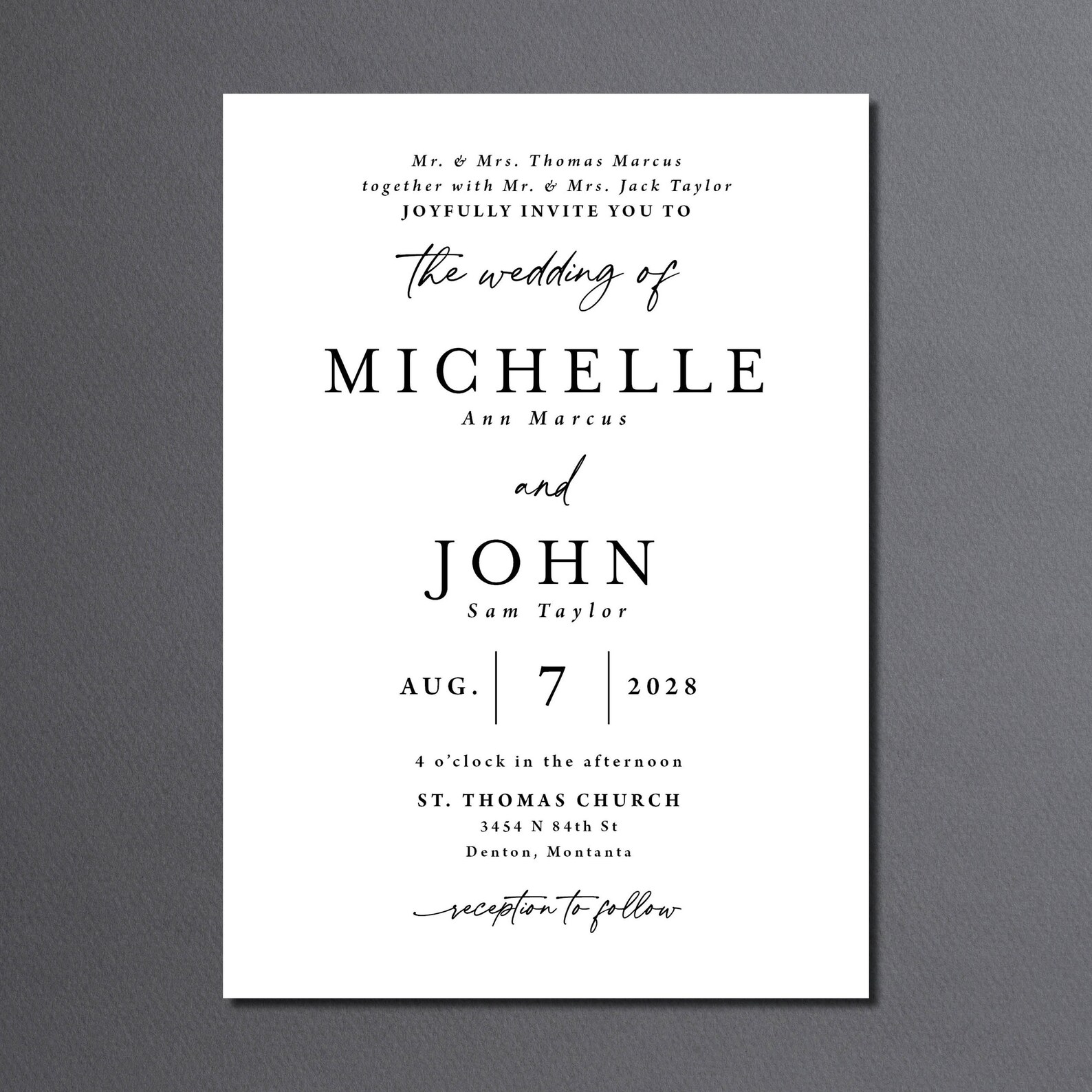 Simple Wedding Invitation With QR Code Printed Black and - Etsy