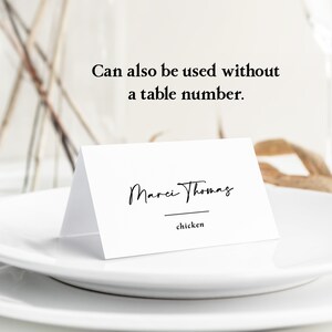 Wedding Place Cards With Meal Choice Indicator Printed, Wedding Name ...