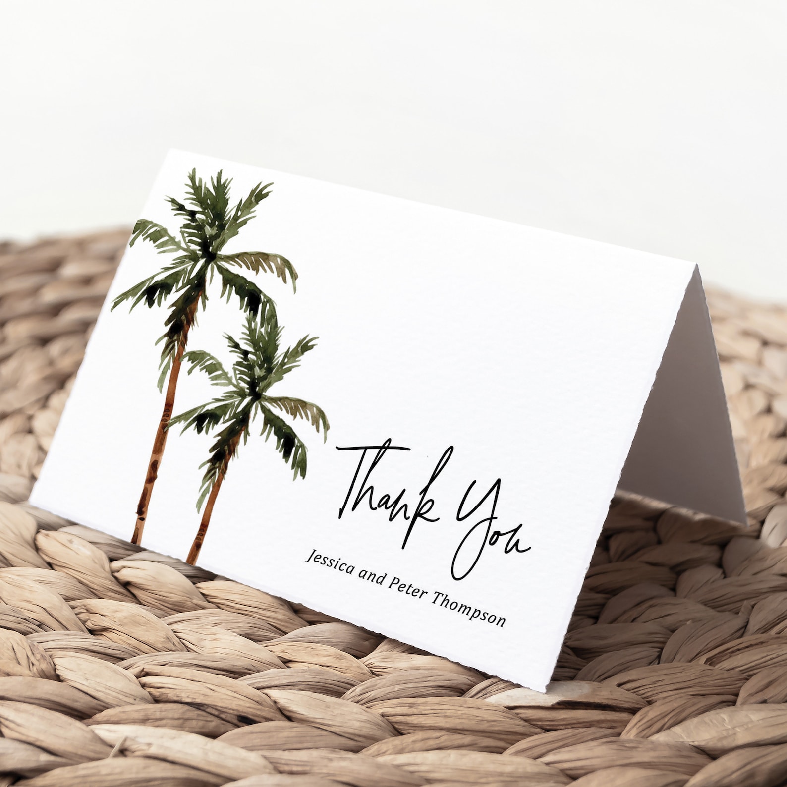 Palm Tree Wedding Thank You Card Printed Thank You Cards - Etsy
