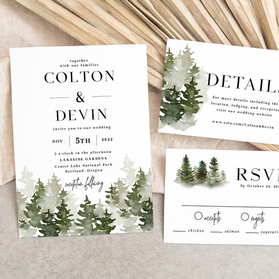 Woodsy Wedding Invitations