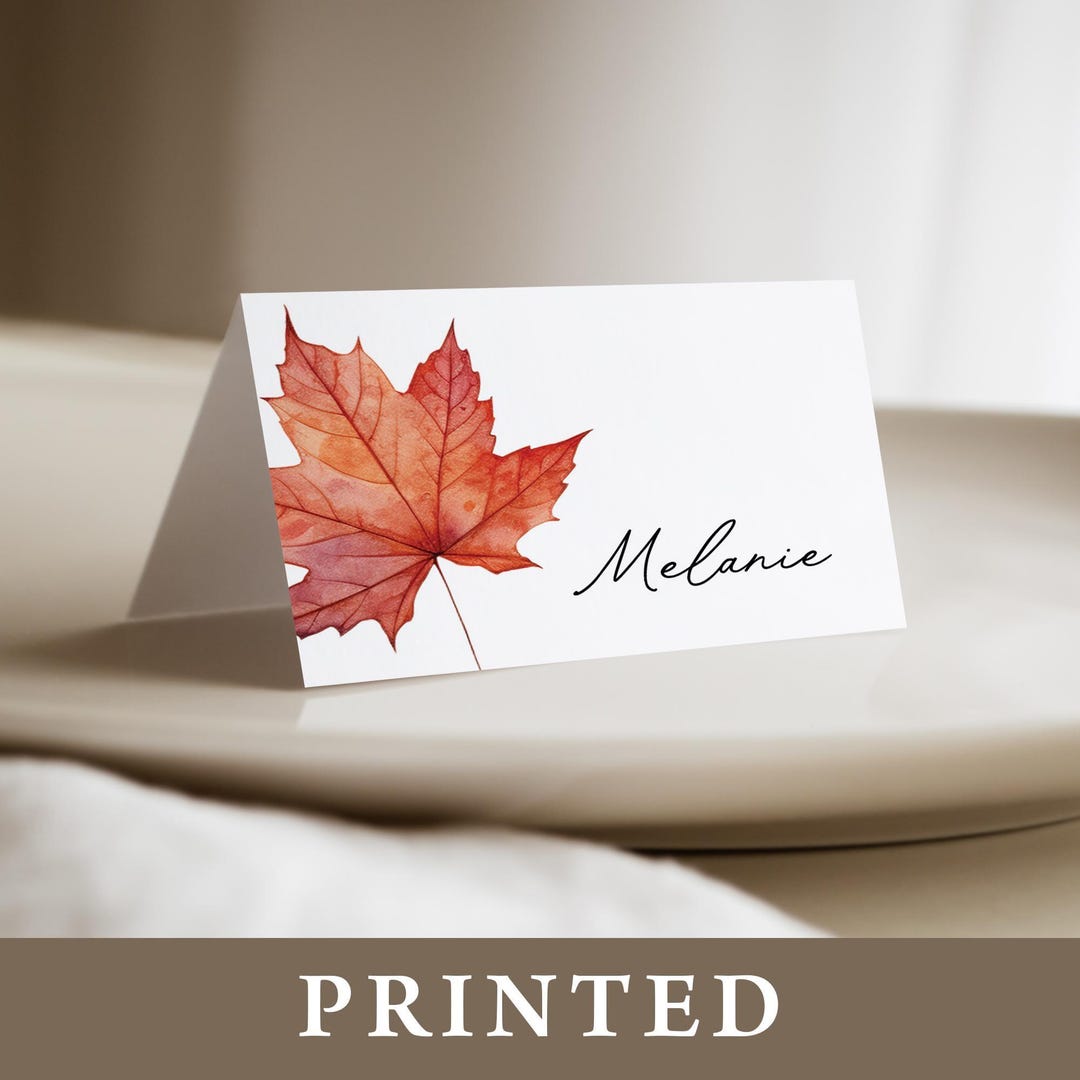 Thanksgiving Place Cards With Names Printed, Personalized ...