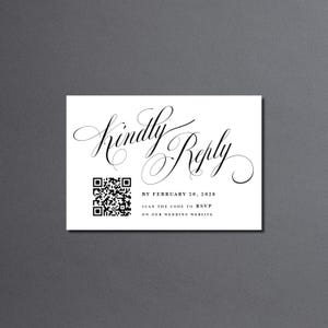 Classic Wedding Invitation Suite Qr Code Printed: Envelopes, Rsvp Card ...