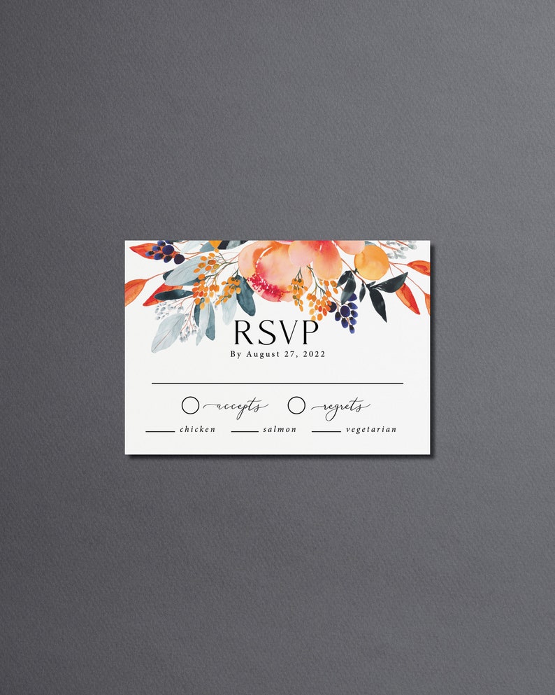 Bright Floral Wedding Invitation Printed Set Summer Wedding - Etsy