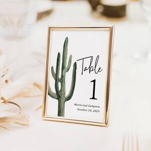Cactus Table Numbers Printed, 5x7 Table Numbers, 4x6 Table Numbers ...