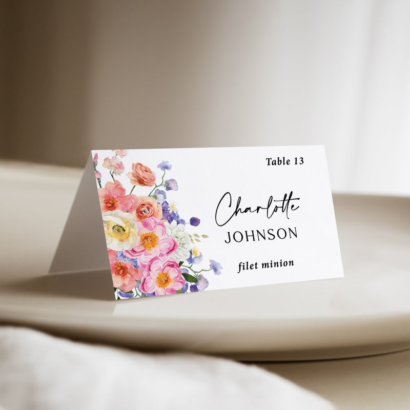 Floral Place Cards - Etsy
