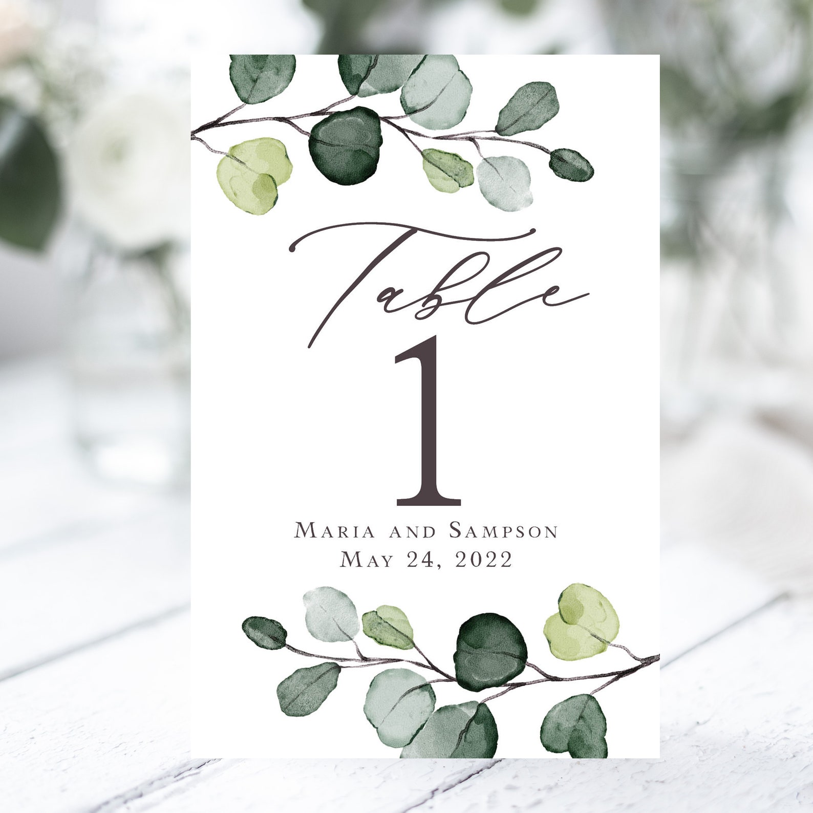 Eucalyptus Table Numbers PRINTED 5x7 Table Numbers 4x6 Table | Etsy
