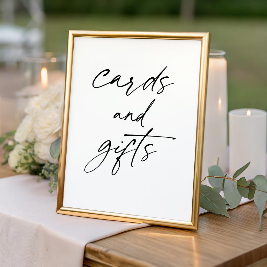 Simple Cards and Gifts Sign Printed, 5x7 Sign, 4x6 Sign, 8x10 Sign ...