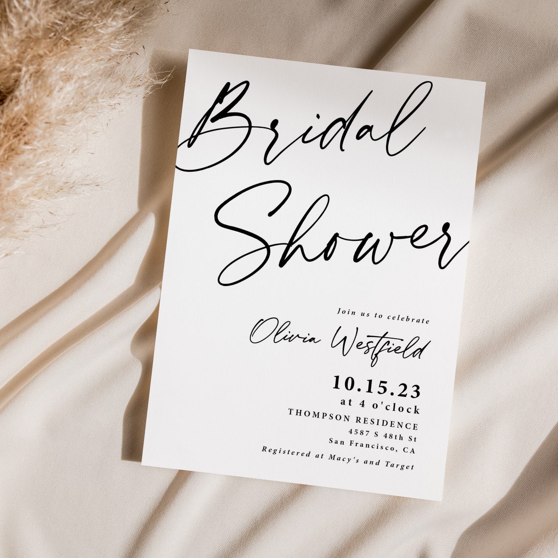 Simple Bridal Shower Invitations Printed With Envelopes - Etsy