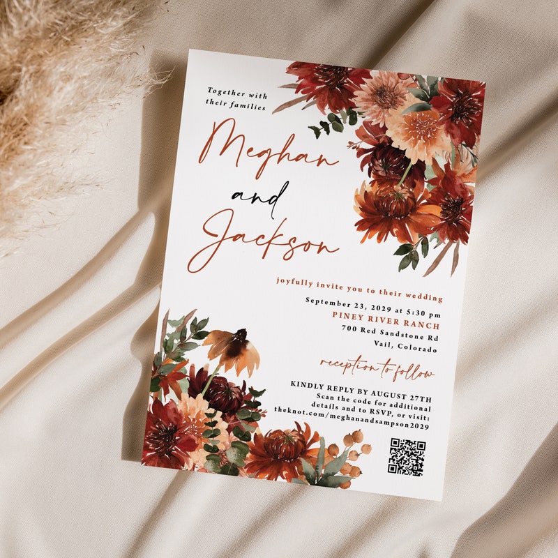 Fall Wedding Invitations - Etsy
