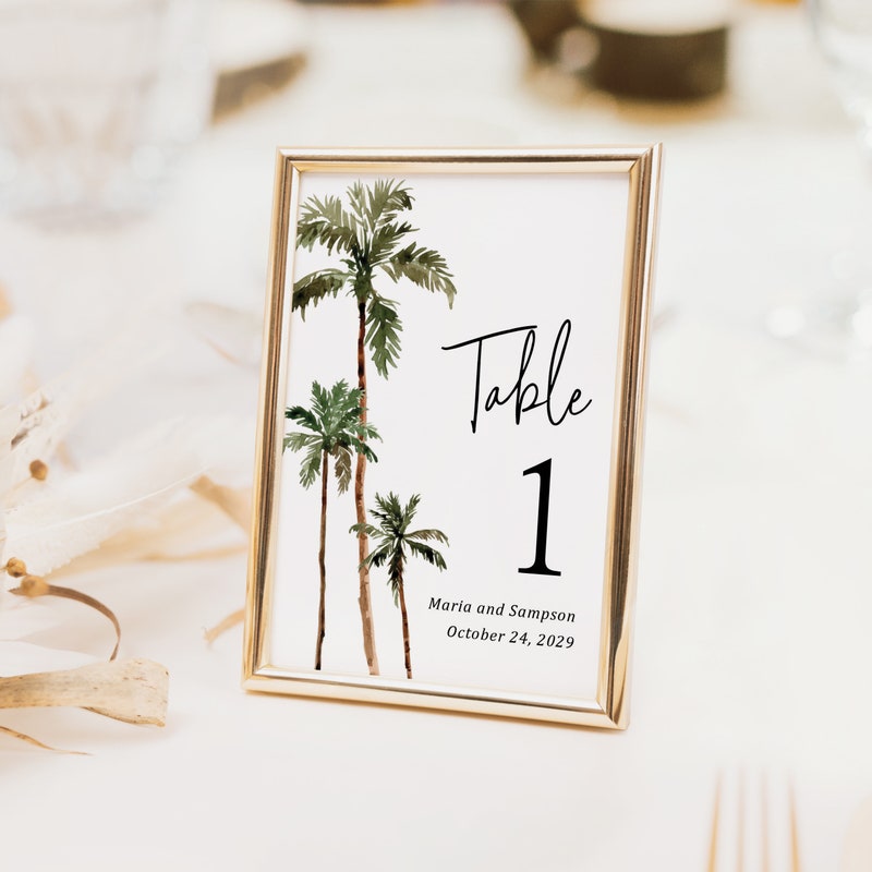 Palm Tree Table Number - Etsy