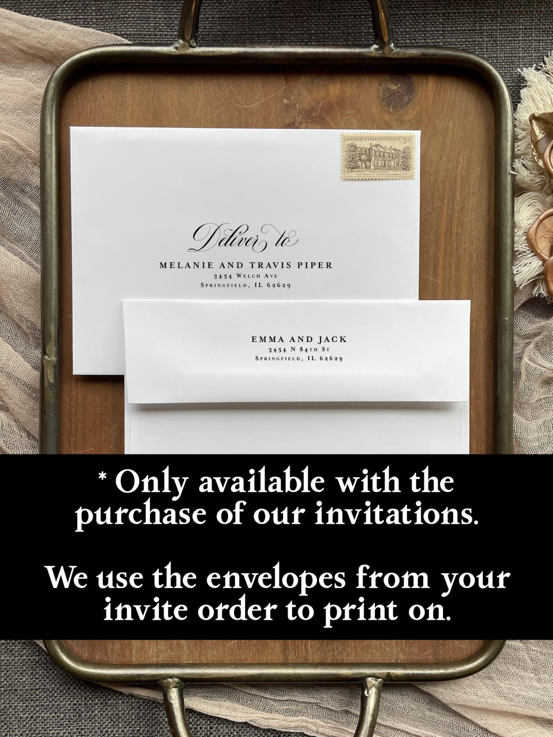 Classic Wedding Invitation Envelope Printing of Addresses - With ...