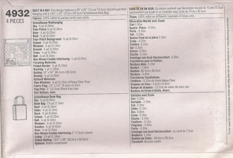 Simplicity Crafts Sewing Pattern 4932 quilt in A - Etsy