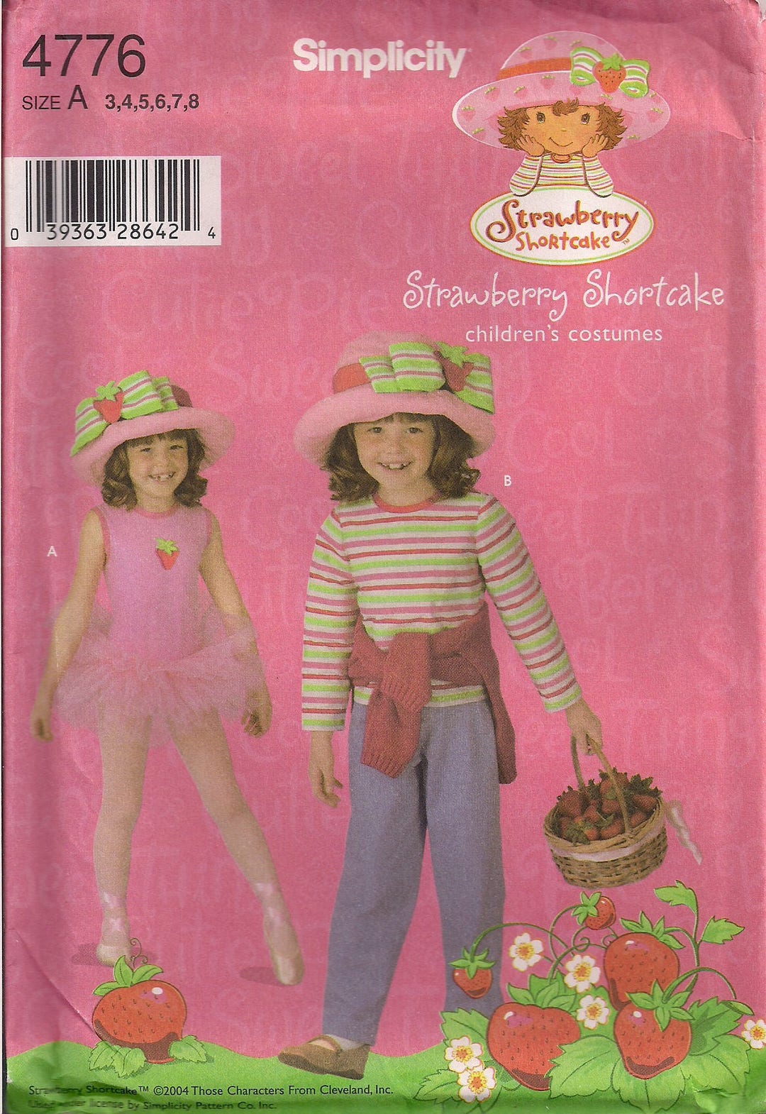 Simplicity Costume Sewing Pattern 4776 - Children's Strawberry ...