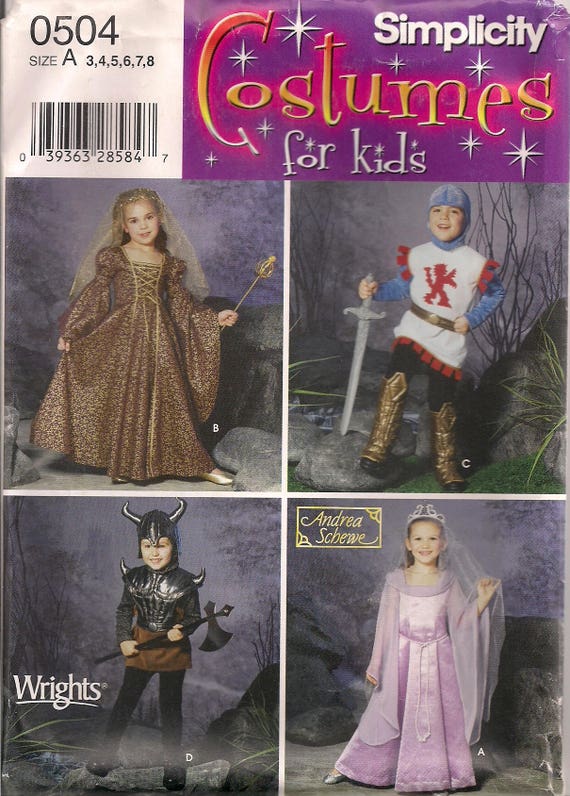 Simplicity Costume Sewing Pattern 0504 aka 5520 | Etsy