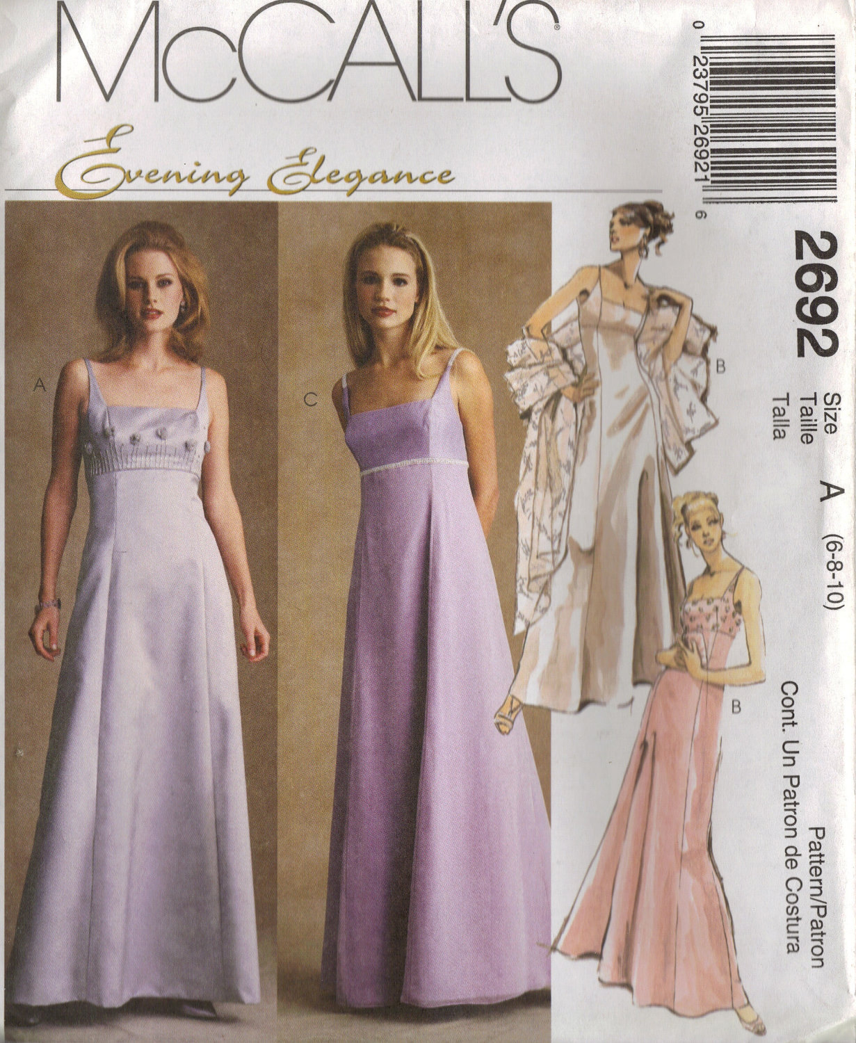 Mccall's evening Elegance Sewing Pattern 2692 | Etsy