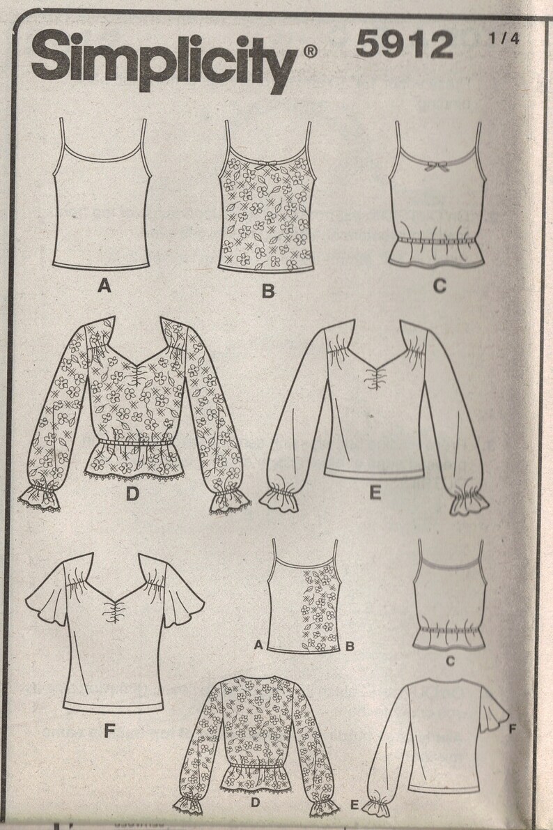Simplicity Sewing Pattern 5912 - Misses' Pullover Blouses & Knit ...