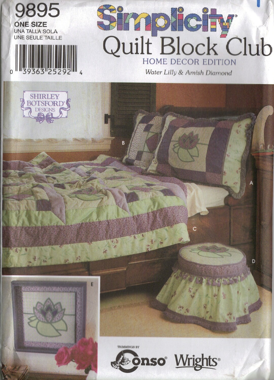 Simplicity "quilt Block Club" Sewing Pattern 9895: Water Lily & Amish ...
