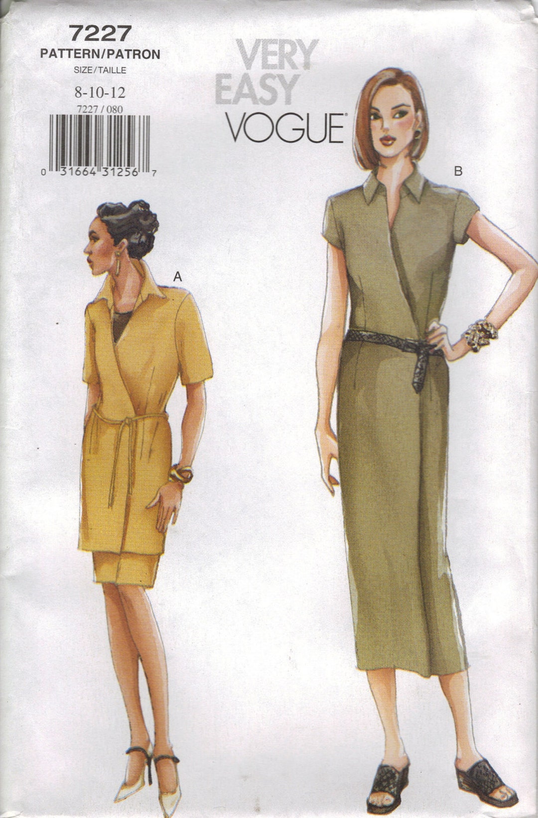 Vogue Sewing Pattern 7227 - Misses' Dress, Tunic & Skirt (8-12) - Etsy