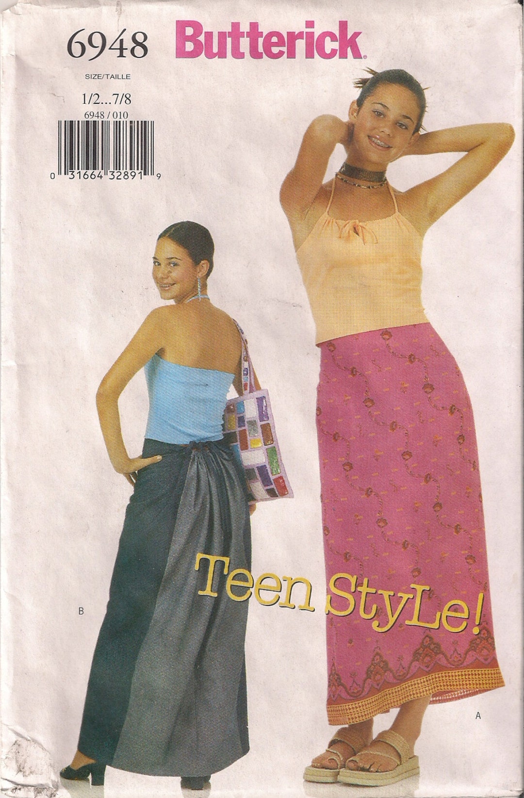 Butterick Sewing Pattern 6948 - Junior's Top and Skirt (9-14) - Etsy