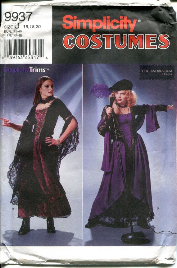 Simplicity Costume Sewing Pattern 9937 Misses' - Etsy