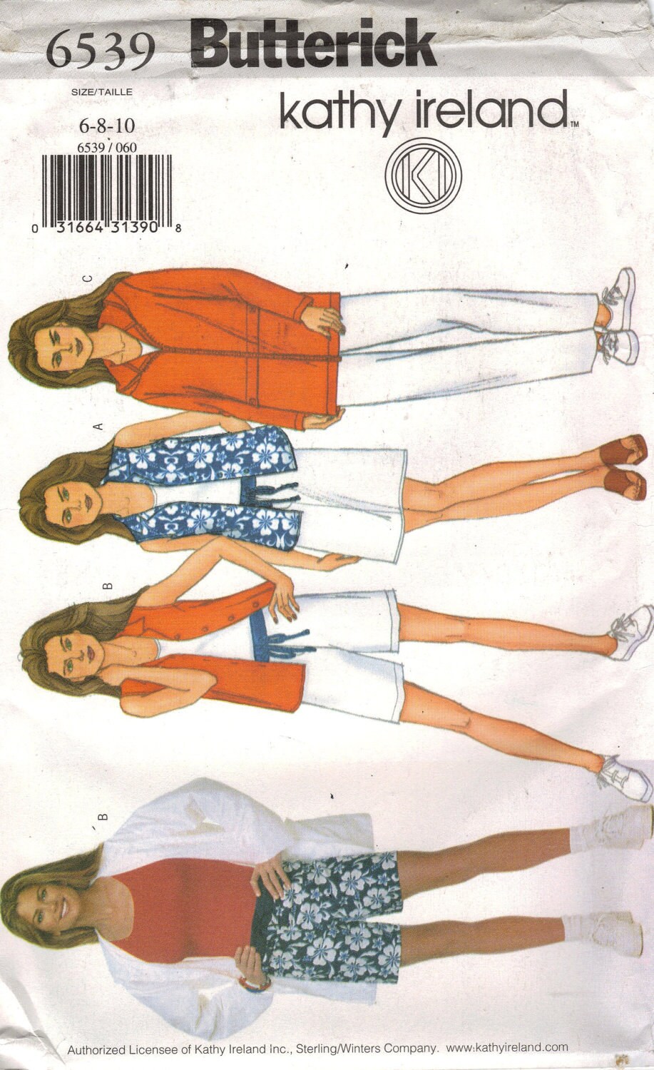 Butterick Sewing Pattern 6539 Misses' Jacket, Top, Skirt, Shorts and ...