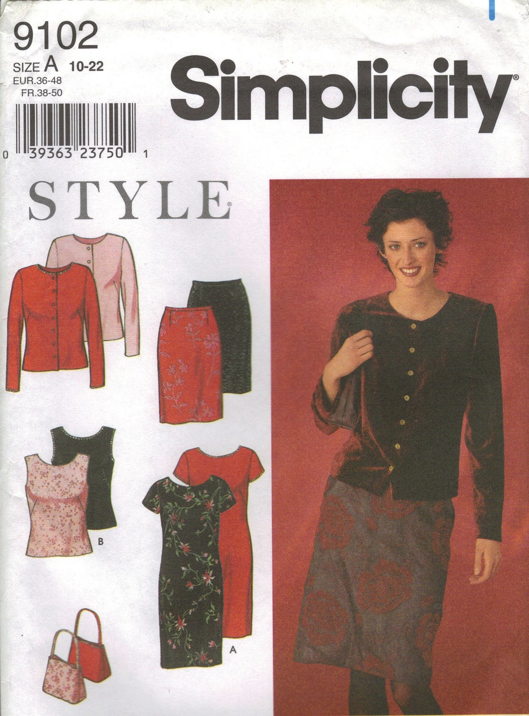 Simplicity Sewing Pattern 9102 Misses' Dress, Top, Jacket, Skirt & Bag ...