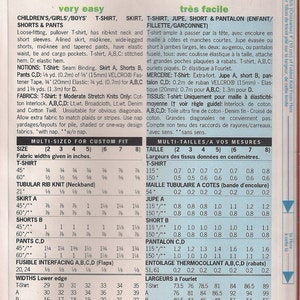 Butterick Sewing Pattern 5960 Children's T-shirt, Skirt, Shorts, and ...