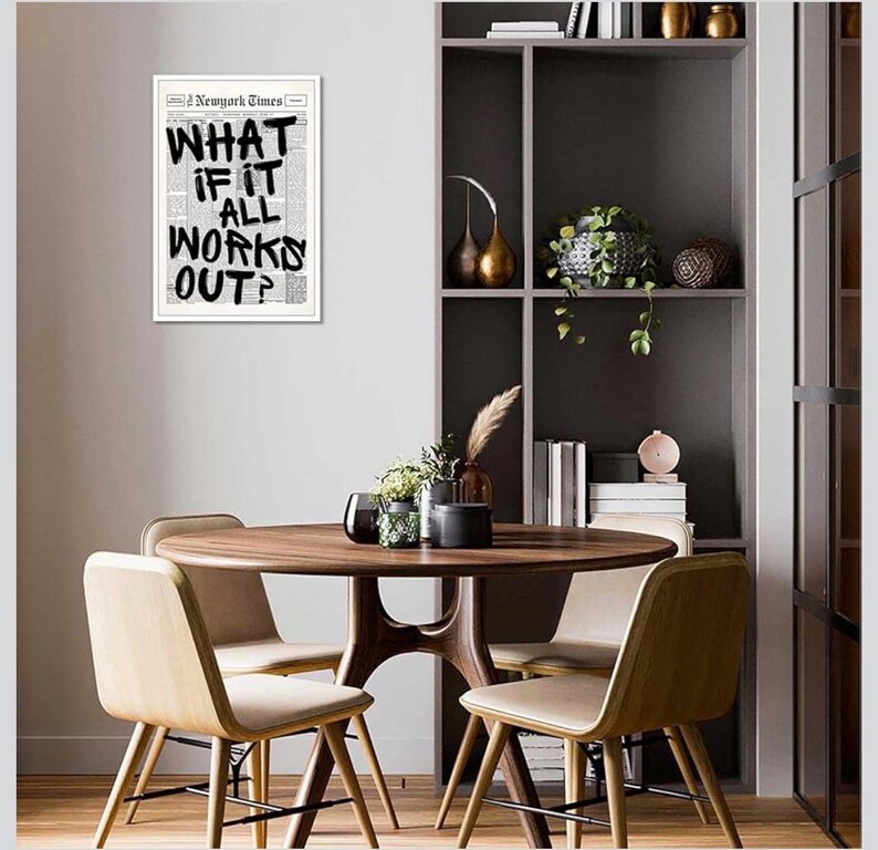 Motivational Newspaper Print, "what If It All Works Out?" Typography ...