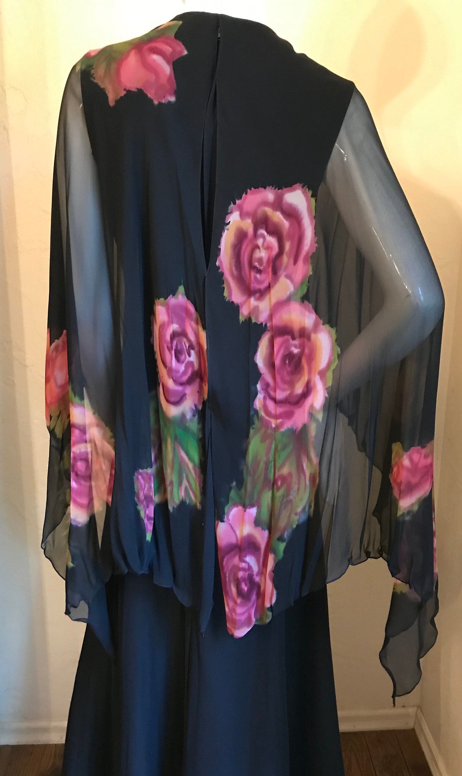 1960’s Rare Jean Louis Berthault Silk Chiffon Evening Gown Dress 10 NWT ...