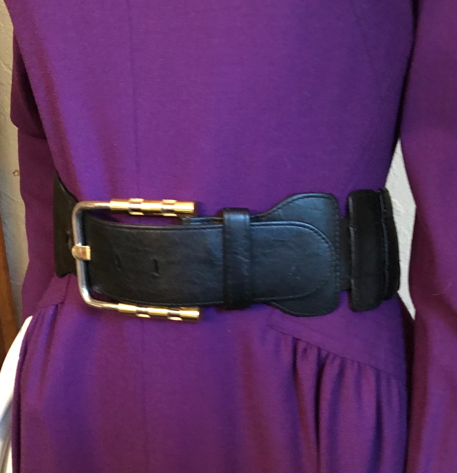 1970s 80s Pierre Balmain Black Leather Statement Belt M - Etsy