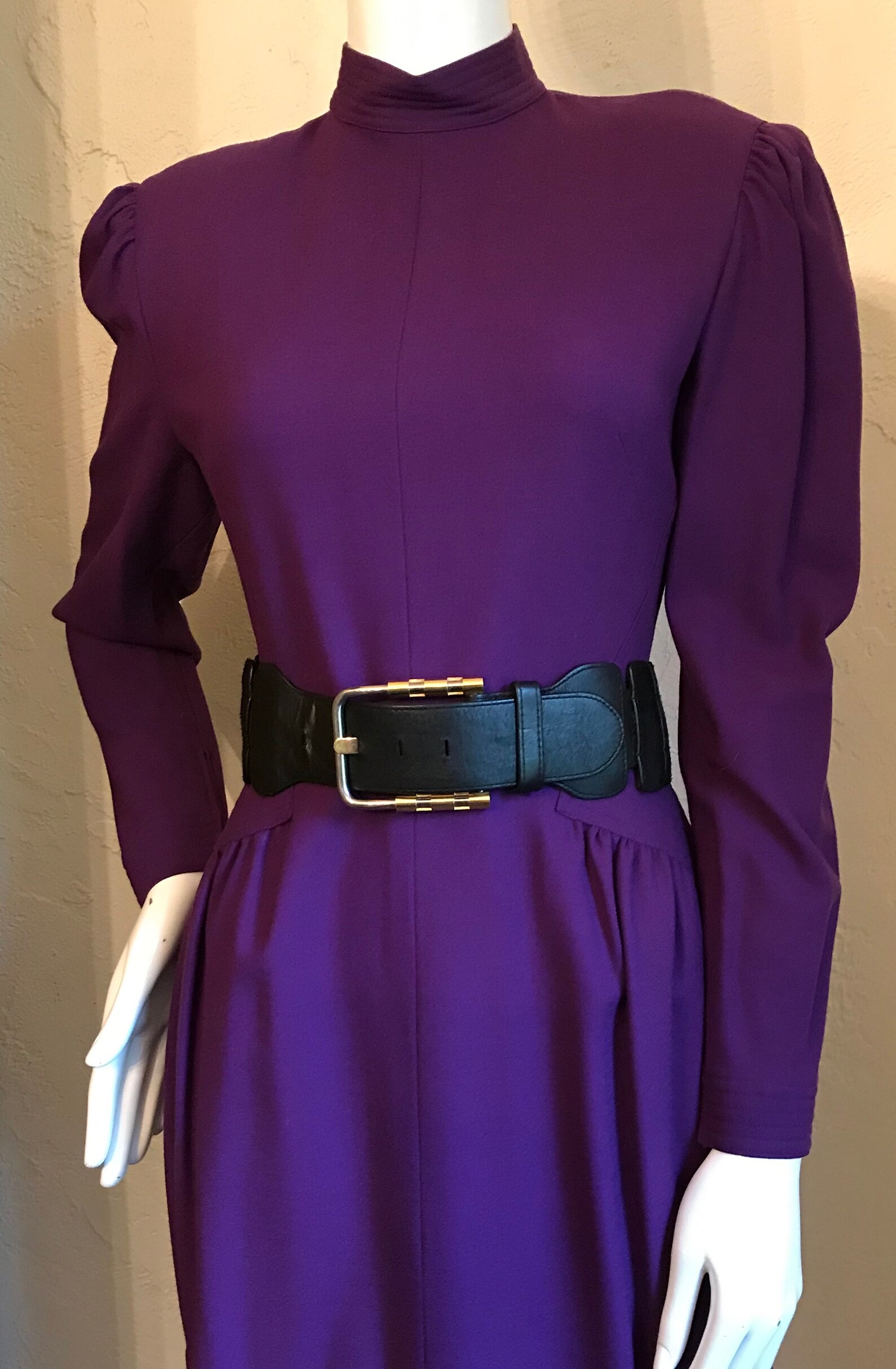 1970s 80s Pierre Balmain Black Leather Statement Belt M - Etsy