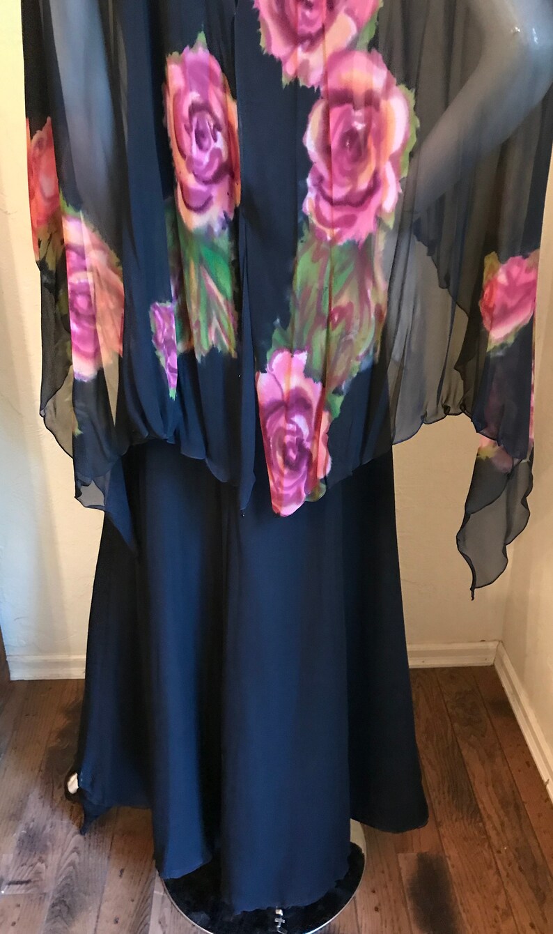 1960’s Rare Jean Louis Berthault Silk Chiffon Evening Gown Dress 10 NWT ...