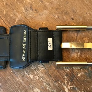 1970s 80s Pierre Balmain Black Leather Statement Belt M - Etsy