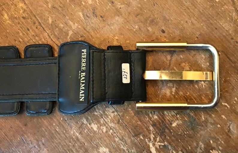 1970s 80s Pierre Balmain Black Leather Statement Belt M - Etsy