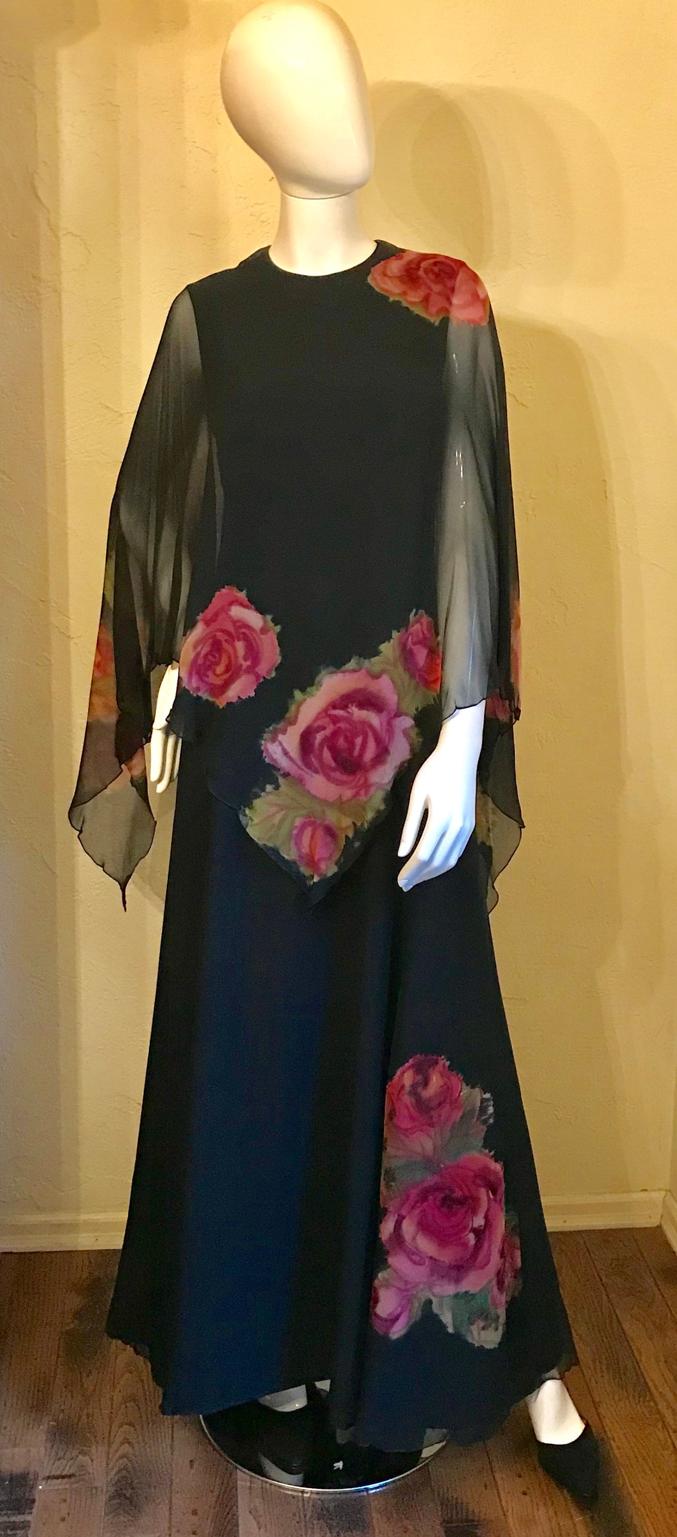 1960’s Rare Jean Louis Berthault Silk Chiffon Evening Gown Dress 10 NWT ...