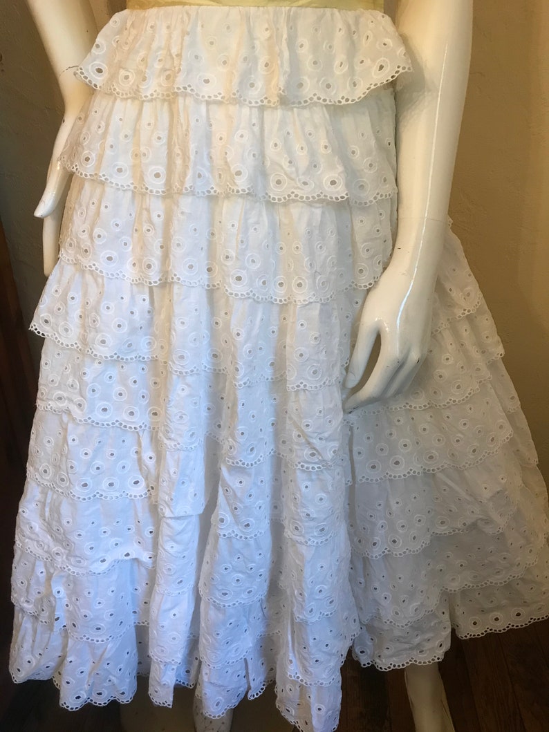 1950s Cotillion Formals White Cotton Eyelet Ruffles Party - Etsy