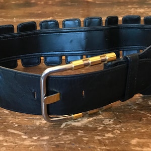 1970s 80s Pierre Balmain Black Leather Statement Belt M - Etsy