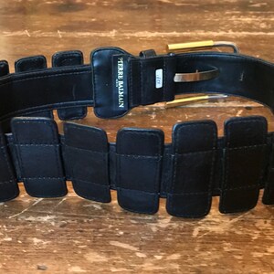 1970s 80s Pierre Balmain Black Leather Statement Belt M - Etsy