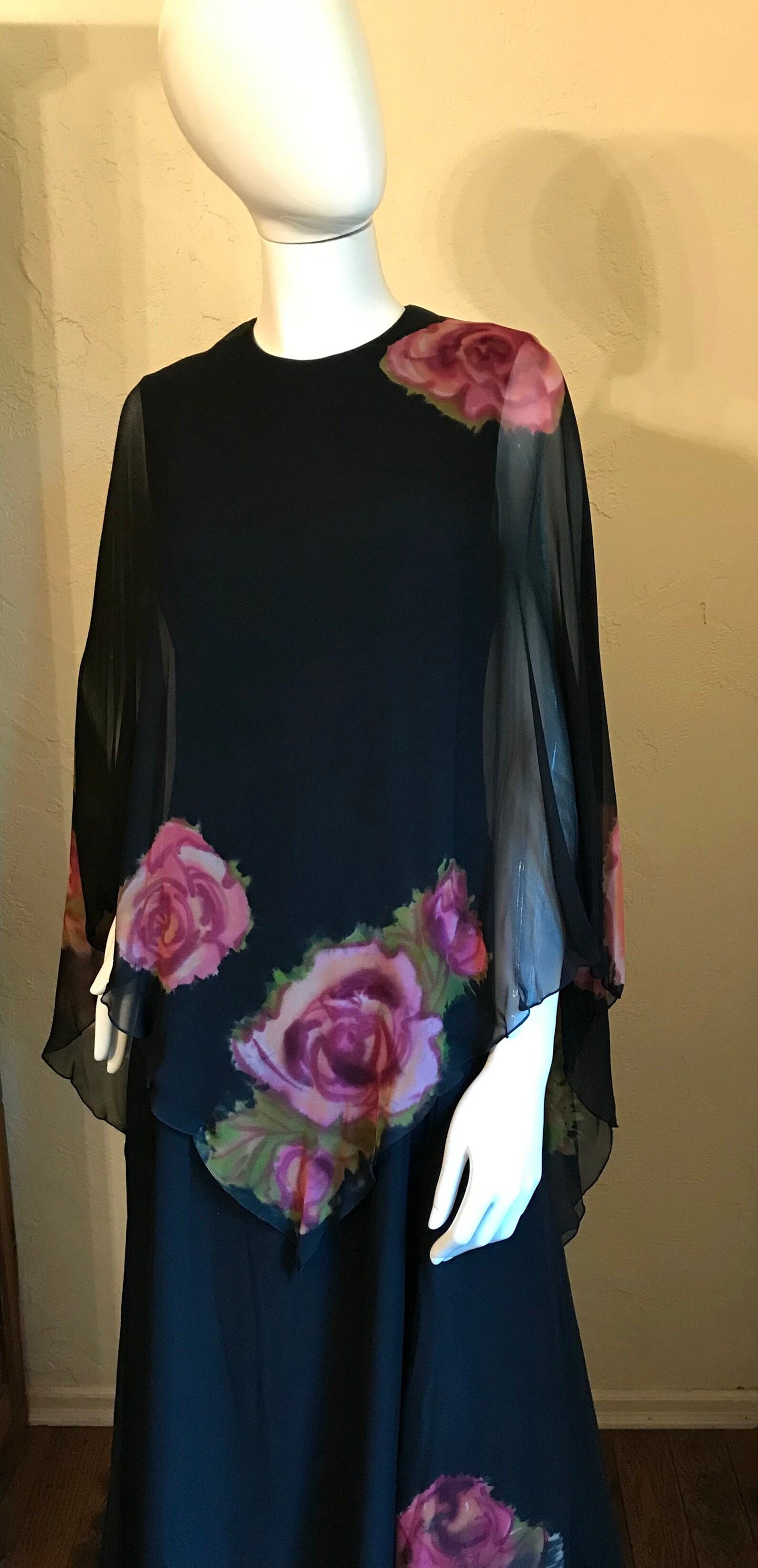 1960’s Rare Jean Louis Berthault Silk Chiffon Evening Gown Dress 10 NWT ...
