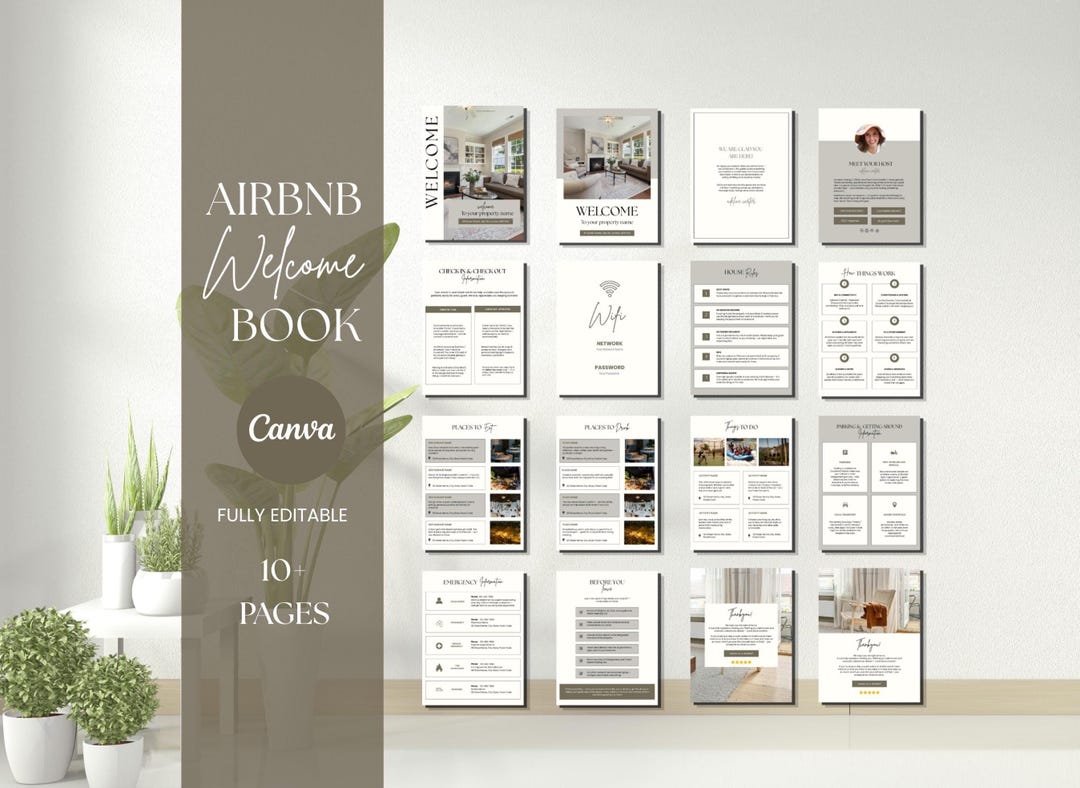 Airbnb Welcome Book Template | Editable Canva Guest Guide | Vacation ...