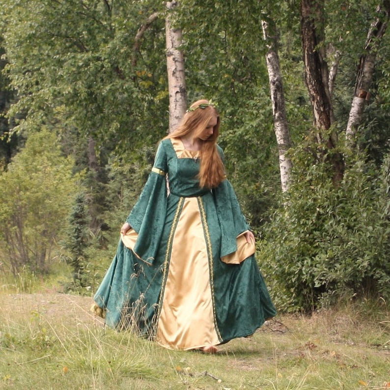 Medieval Velvet Gown Costume, Women's Small, Made to Order, Choose Your ...