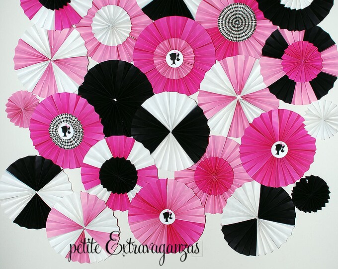Set of 5 Party Decor Paper Rosettes/ Fans - Etsy