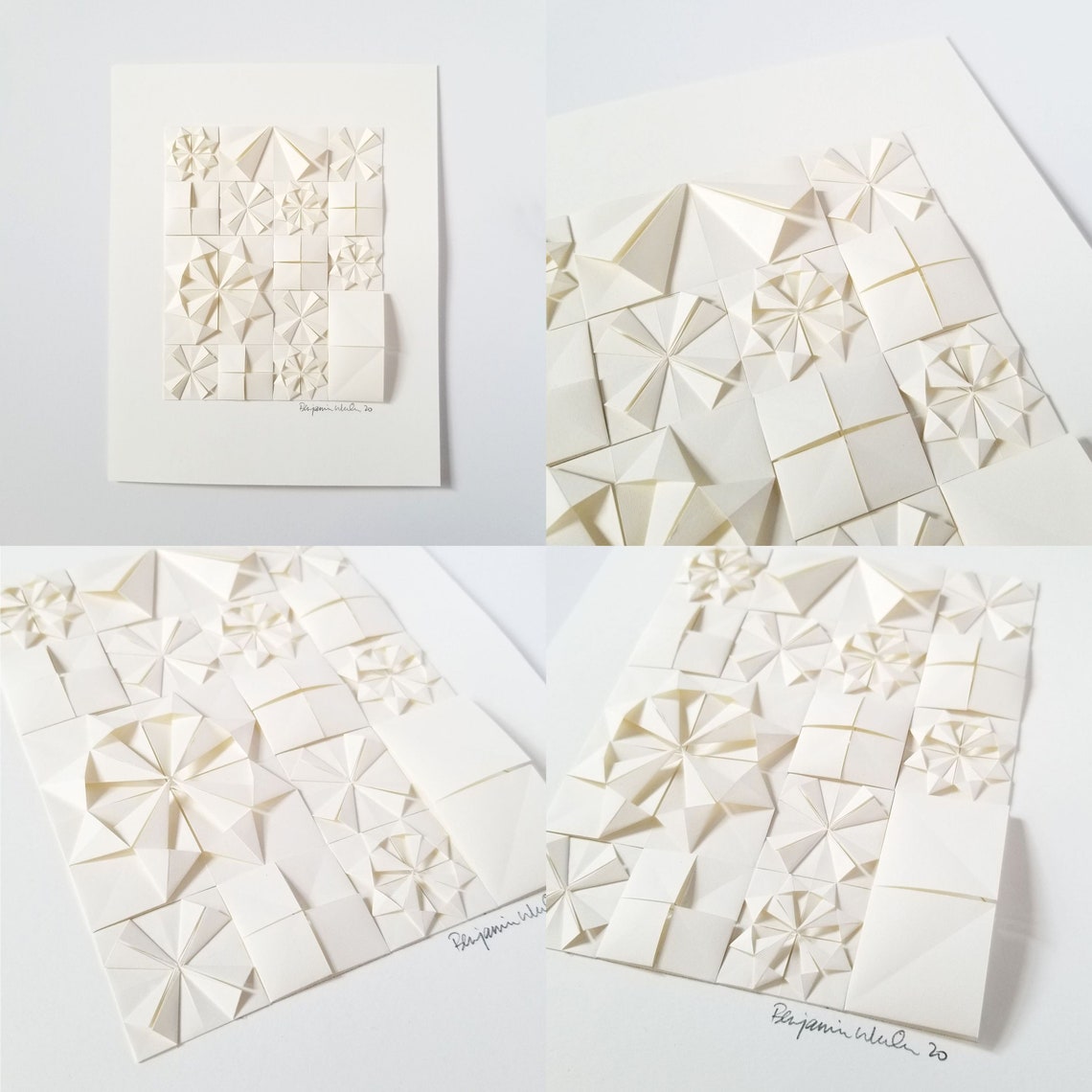 XO Origami Paper Collage White or Ivory Origami Art W - Etsy