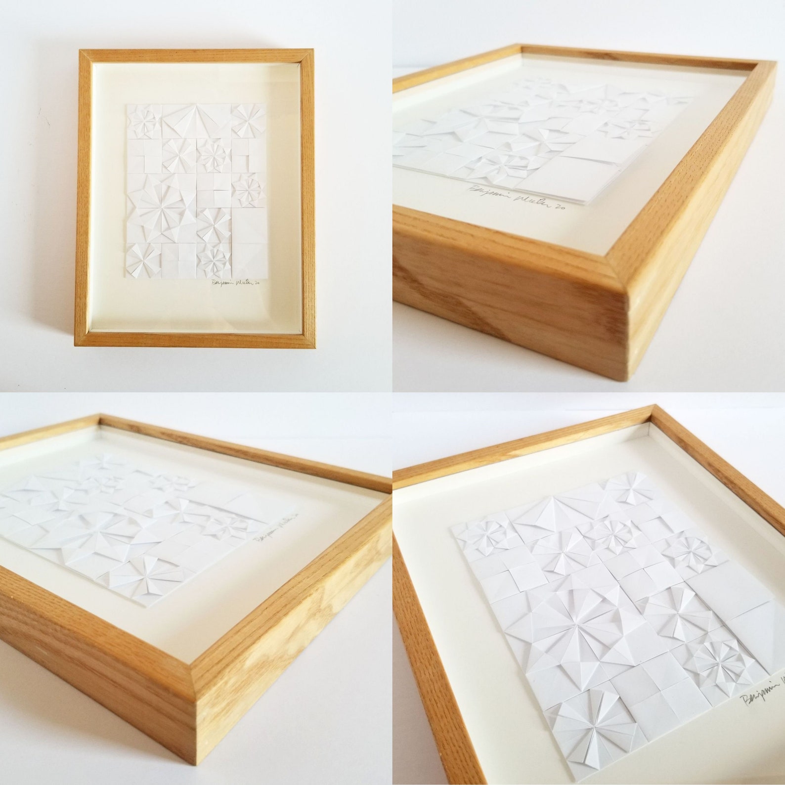 XO Origami Paper Collage White or Ivory Origami Art W - Etsy
