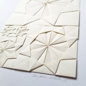 Ivory Paper Collage Art - Origami Sketch No2 - Original Modern ...