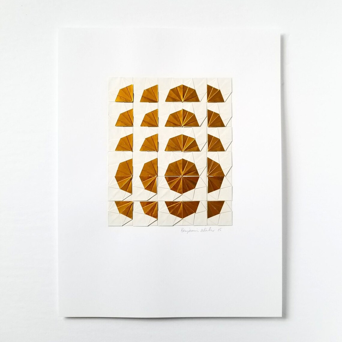 Silver Geometric Paper Collage Art Origami Sketch No17 - Etsy