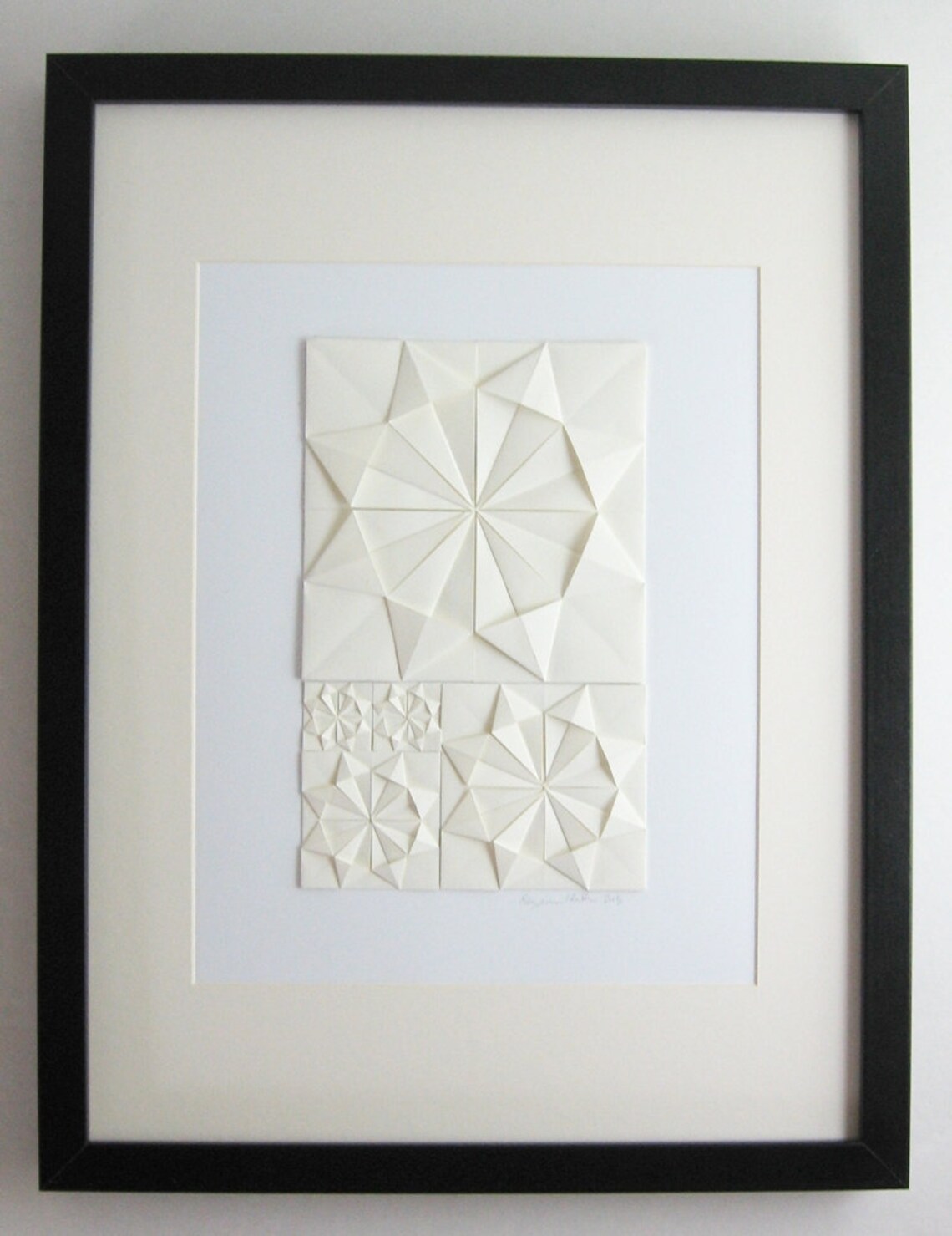 Ivory Paper Collage Art - Origami Sketch No2 - Original Modern ...